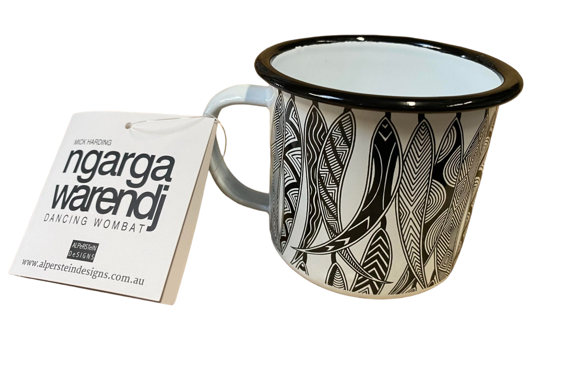 NGARGA WARENDJ DANCING WOMBAT ENAMEL MUG GUM LEAVES – Ngarga Warendj